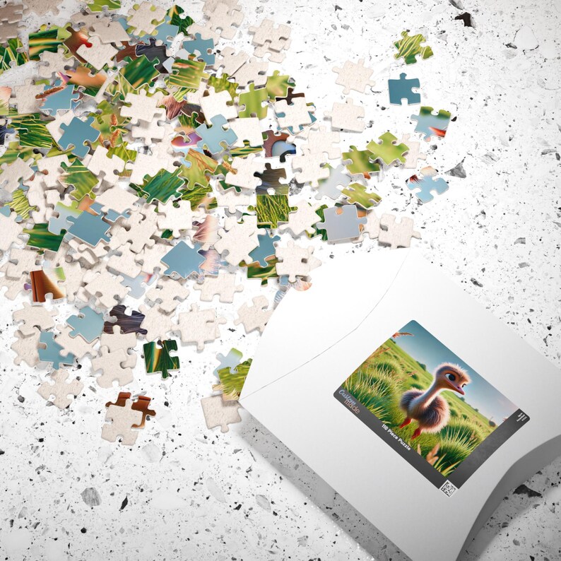 WHIMSICAL BABY CRITTERS Ostrich Chick Jigsaw Puzzle- 110 252 520 1014 ...