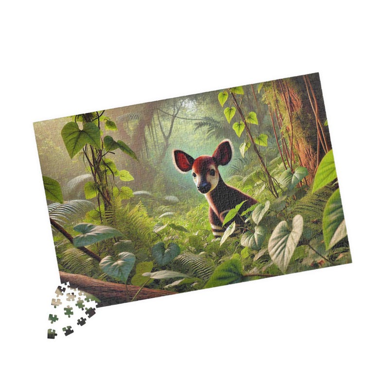 NATURE'S LITTLEST WONDERS Baby Okapi Peeking Through Thick Foliage ...