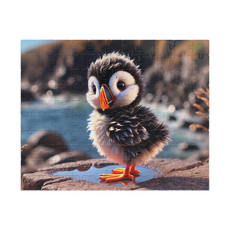 WHIMSICAL BABY CRITTERS Puffin Chick Jigsaw Puzzle- 110 252 520 1014 ...