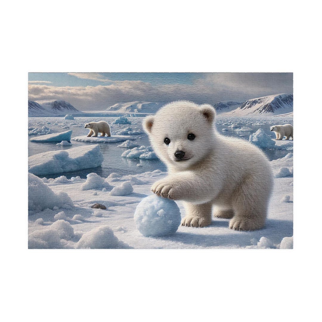 NATURE'S LITTLEST WONDERS Baby Polar Bear Playing With a Snowball ...