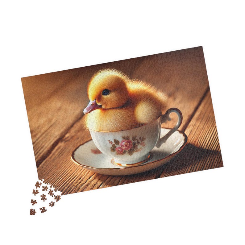 NATURE'S LITTLEST WONDERS Duckling Nestled Inside a Teacup Jigsaw ...