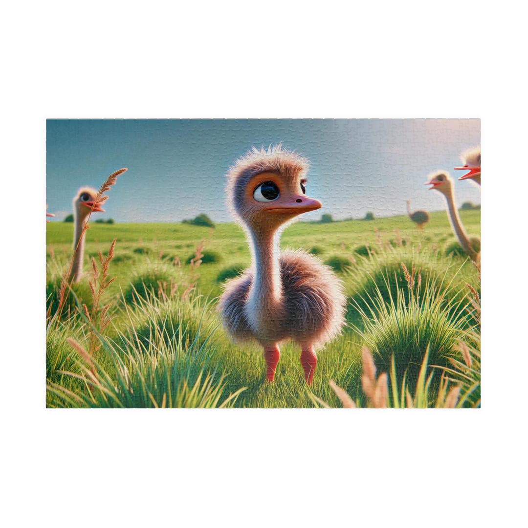 WHIMSICAL BABY CRITTERS Ostrich Chick Jigsaw Puzzle- 110 252 520 1014 ...