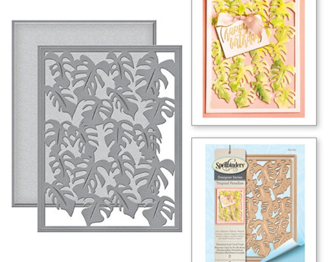 Spellbinders Card Creator Monstera Leaf Card Front Etched Dies - Etsy