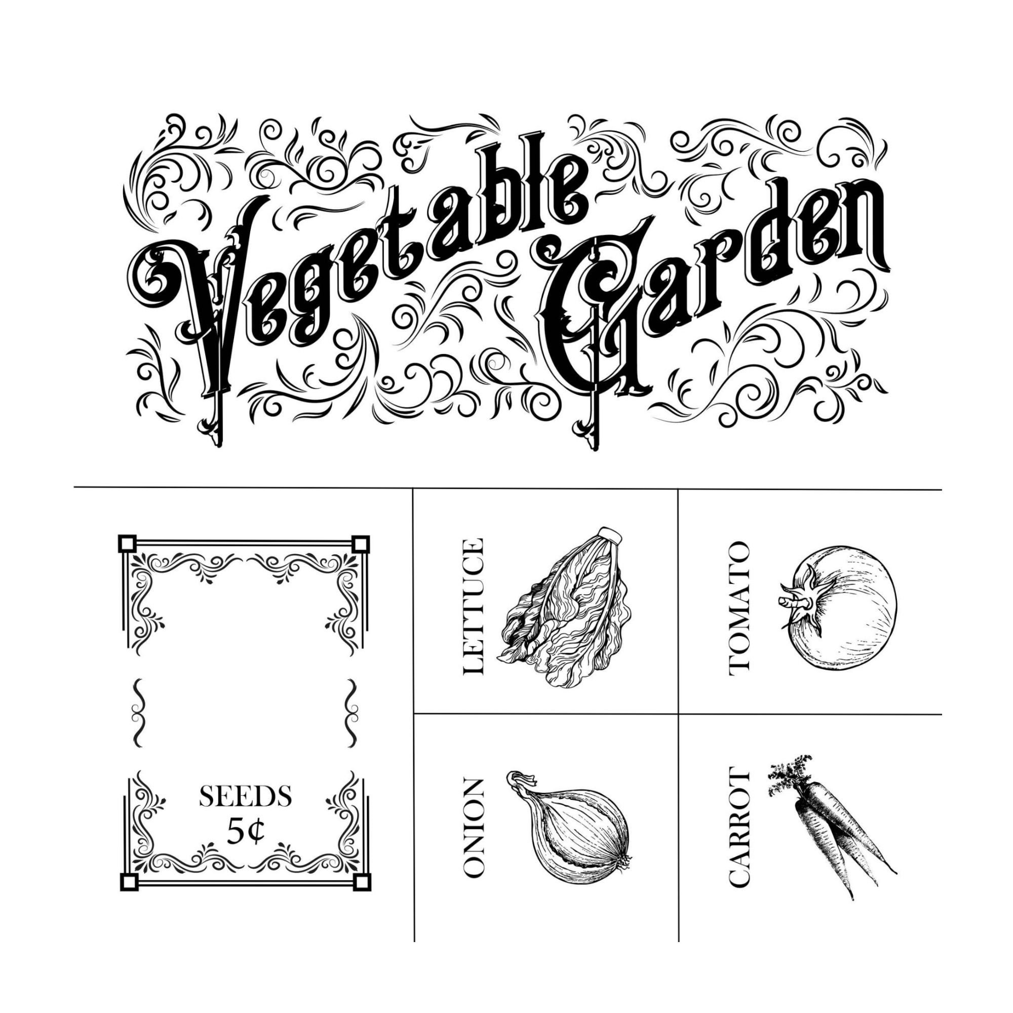 Vegetable Garden Clip Art Black And White