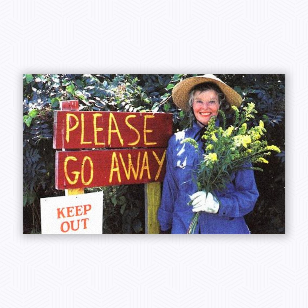 Katharine Hepburn 'please Go Away' Vinyl Sticker - Etsy