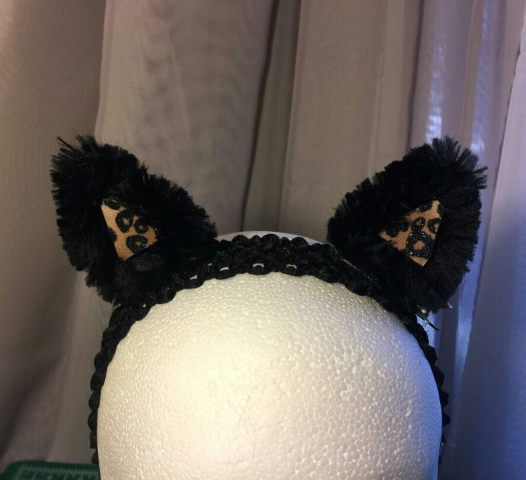 Leopard Kitty Cat Ears Clip on Cat Ears Cat Ears Cat Ear Clips Cat ...