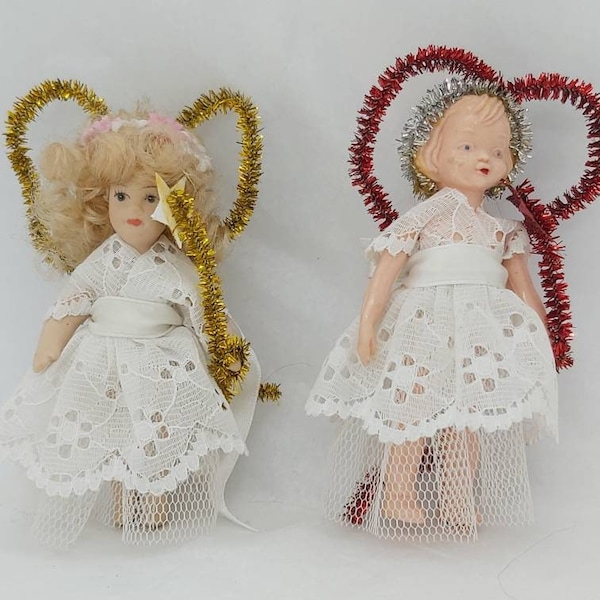 Porcelain Christmas Angel Doll - Etsy
