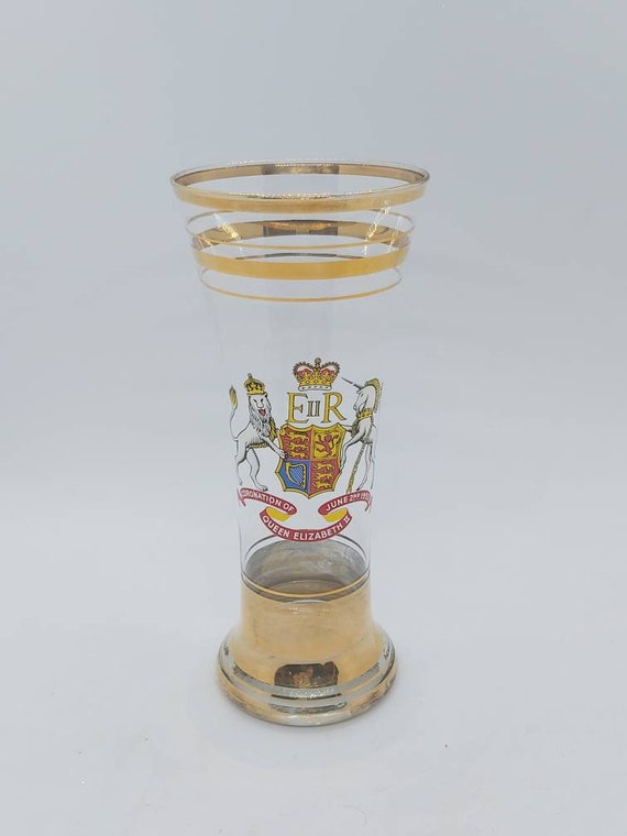 Queen Elizabeth II Coronation Glass 1953 Commemorative Glass - Etsy