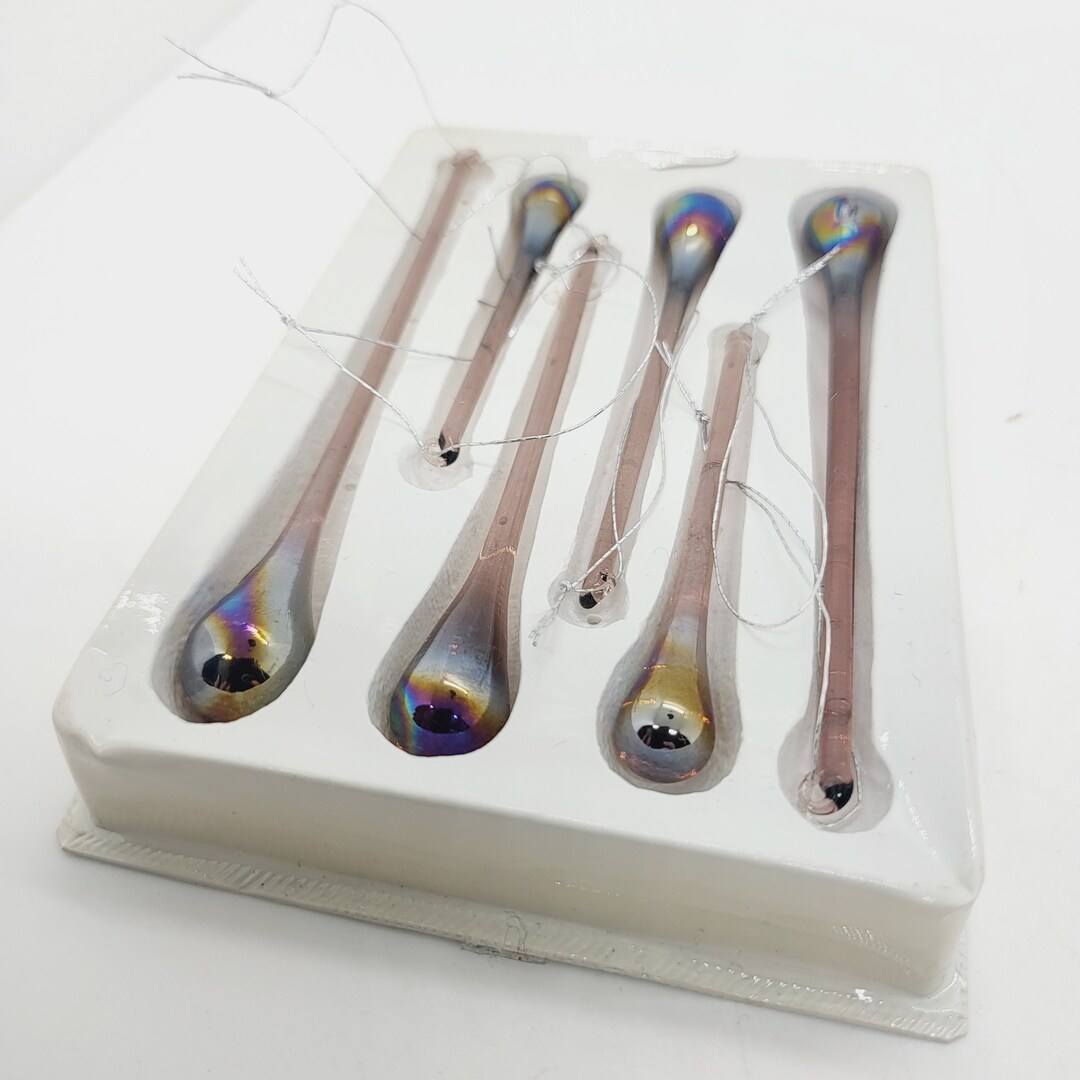 Glass Teardrop, Raindrop, Droplet Baubles Christmas Tree Ornaments ...