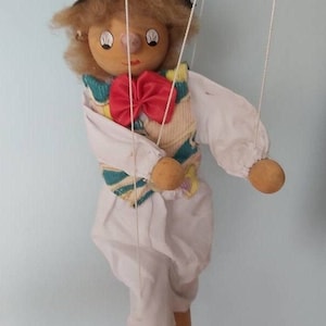 Marionette Puppet, Wood, String Puppet, Man, Clown Like Puppet, Vintage Collectible Toy - Etsy