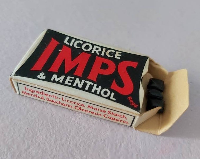 Rare Imps Licorice & Menthol Pellets Box and Contents, Vintage ...