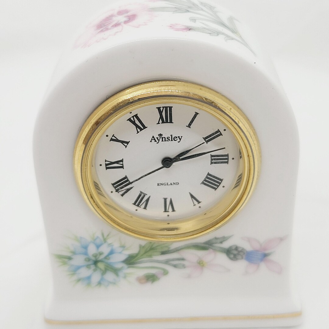 Miniature Aynsley Mantle Style Clock, Wild Tudor Small Timepiece ...