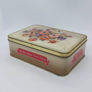 Vintage Sweet Tin, Needler's Glacé Fruit Drops Tin, Vintage Floral ...