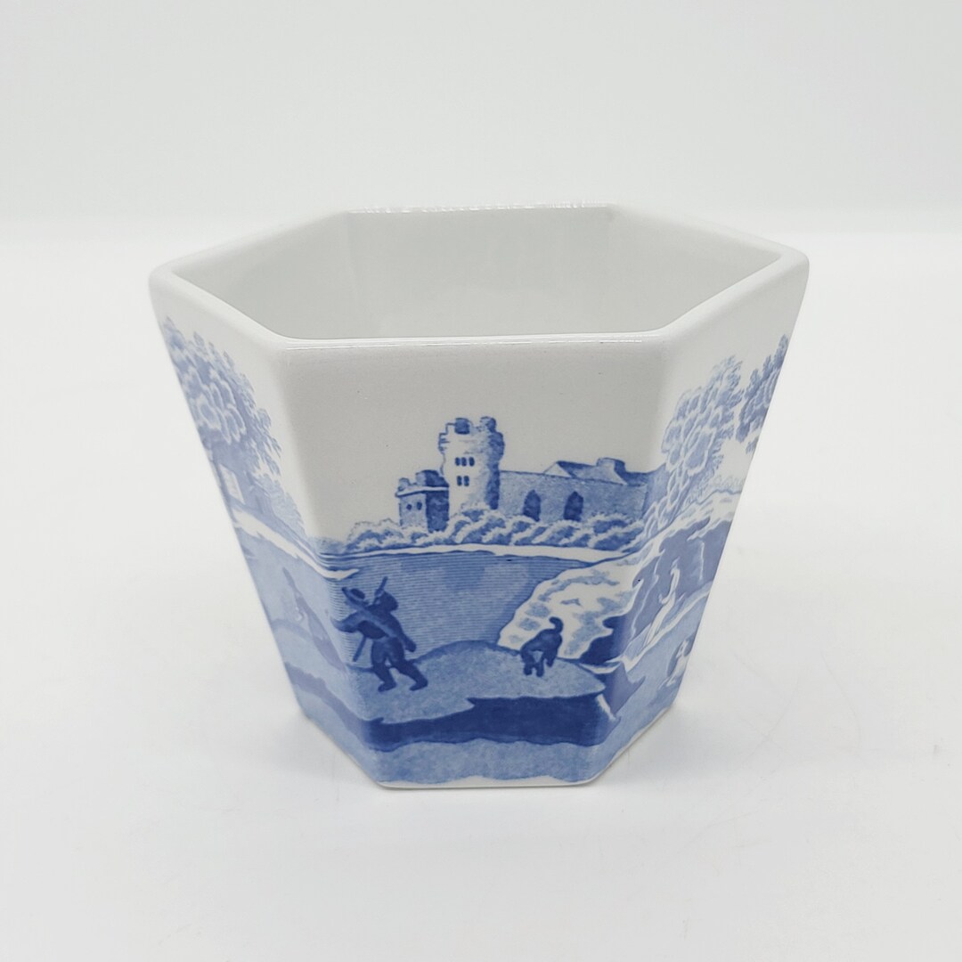Spode Italian Design Succulent Pot, Indoor Small Plant Pot, Vase, Blue ...
