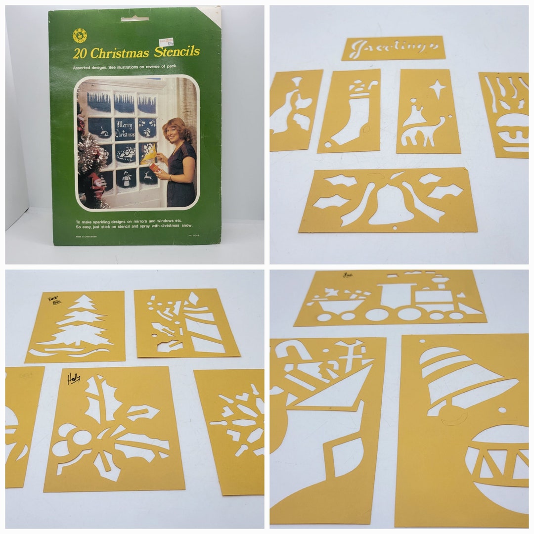 Christmas Window Stencil Festive Crafts Children's Art - Etsy