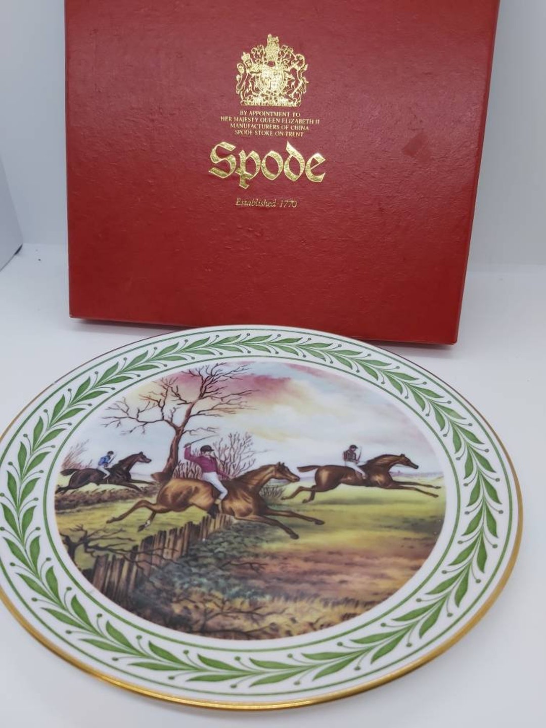 Horse & Hounds Plate by Spode in Original Box, Traditional English ...