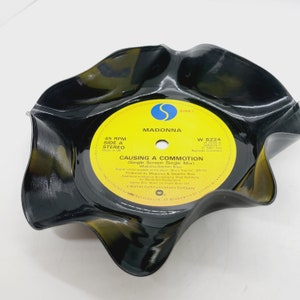 1980's up Cycled Record Bowl, Wham, Madonna, Human League, Culture Club ...