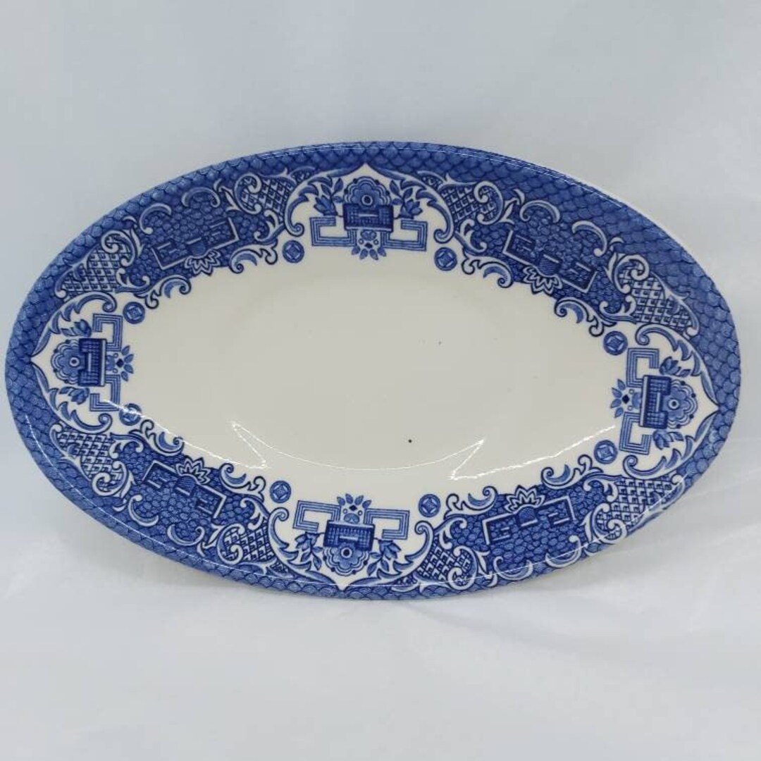 Blue and White Small Oval Plate Gravy Boat Saucer Porcelain - Etsy