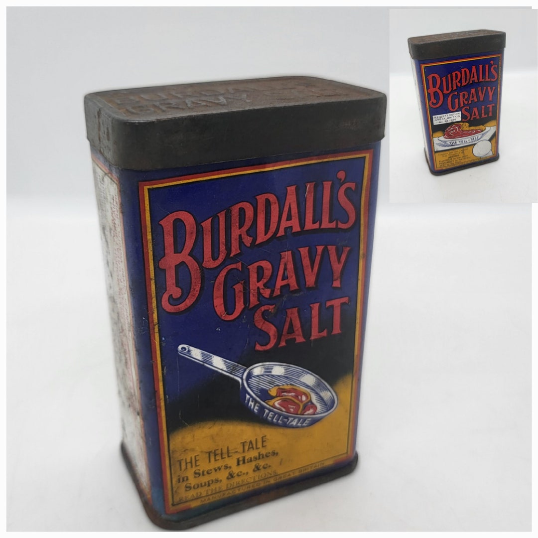 Vintage Burdall's Gravy Salt Tin Small Rectangle Tube - Etsy UK