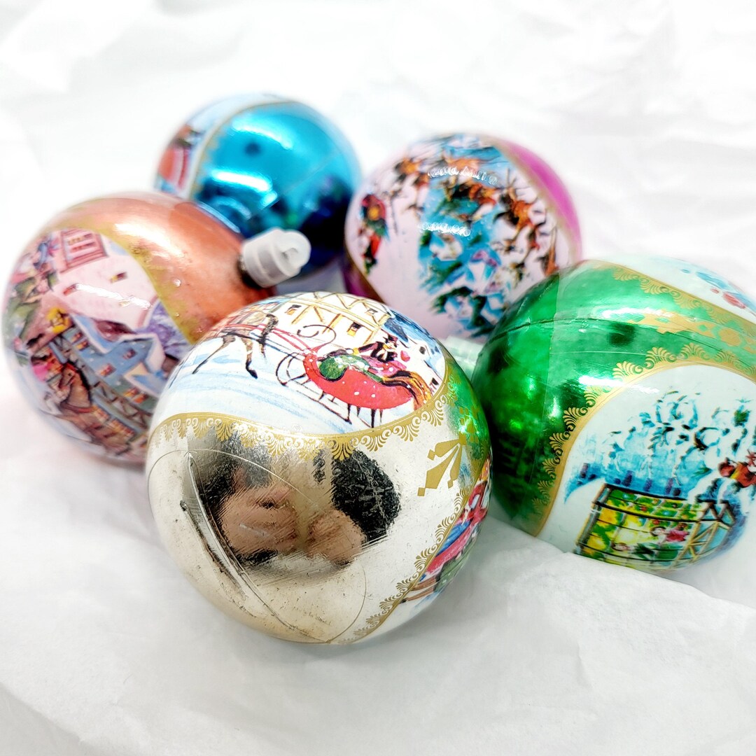 Vintage Christmas Baubles, Traditional Victorian Scene Ornaments - Etsy