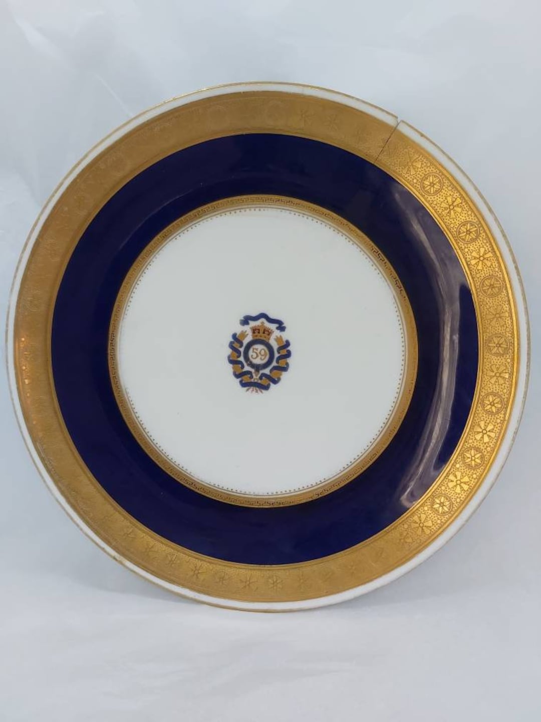 Rare Antique Minton Plate, Phillip and Pearce Commemorative Plate, Blue ...