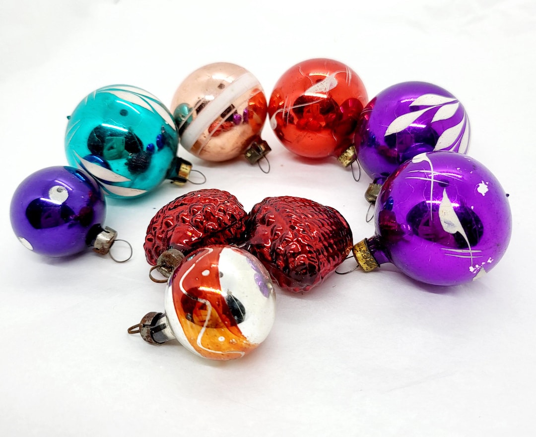 Mercury Glass Baubles, Christmas Ornaments, Hand Painted Small, Medium ...