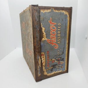 Foxs Ascot Assorted Biscuits Tin, Paper Label, Covered Rustic Large ...