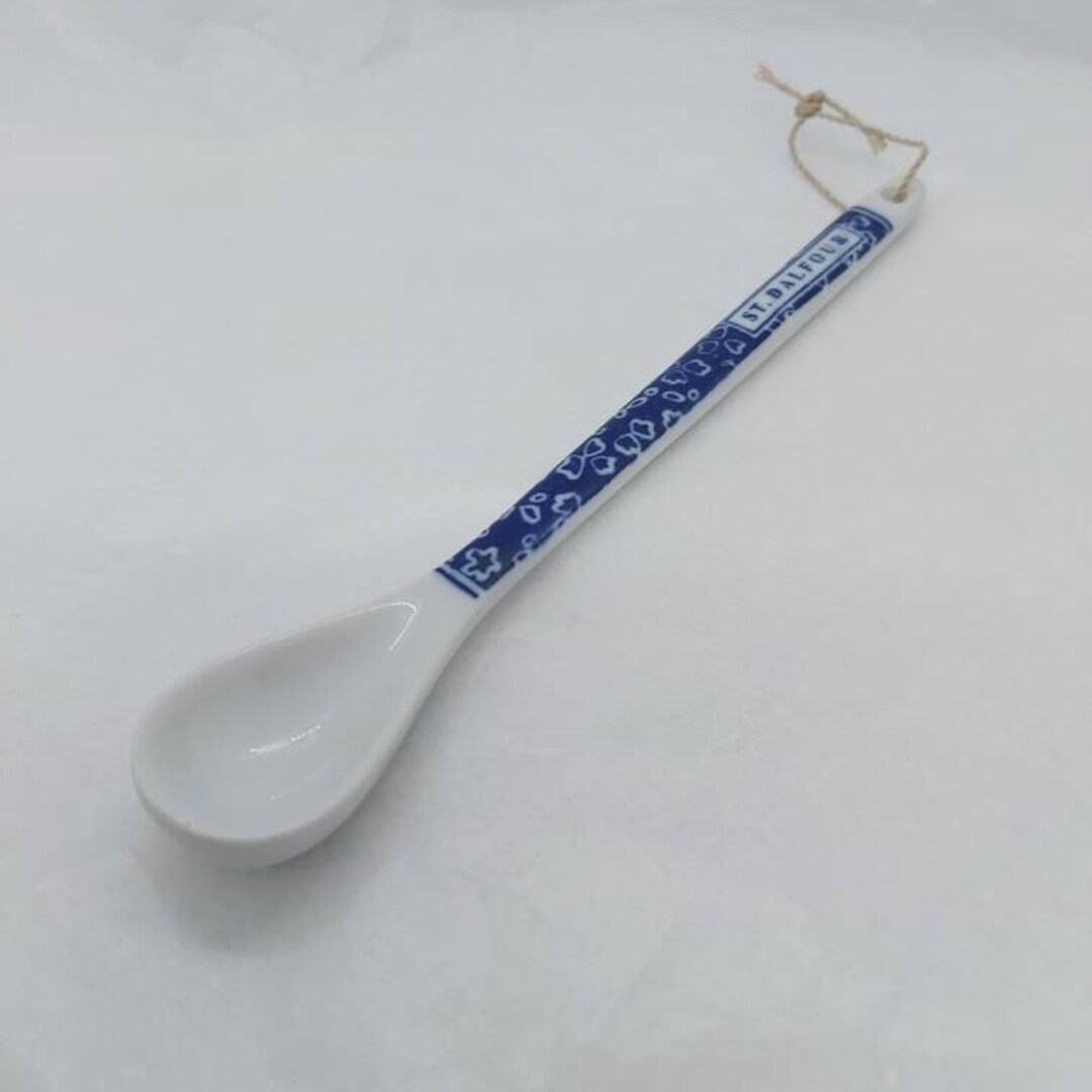 St Dalfour Porcelain Spoon, Blue and White French Pottery, Condiment ...