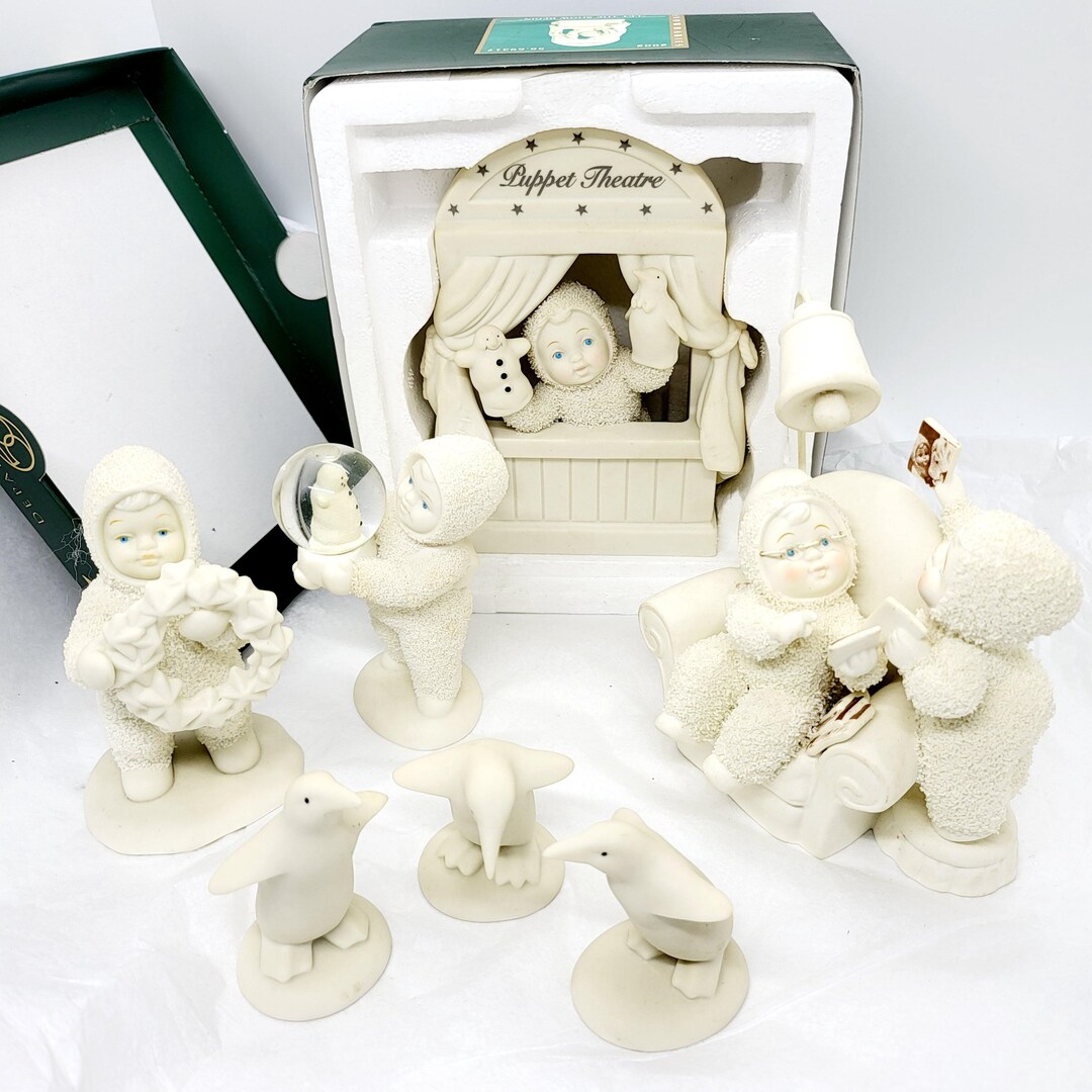 Vintage Department 56 Snowbabies Figurines: Puppet Theatre, Snow Globe ...