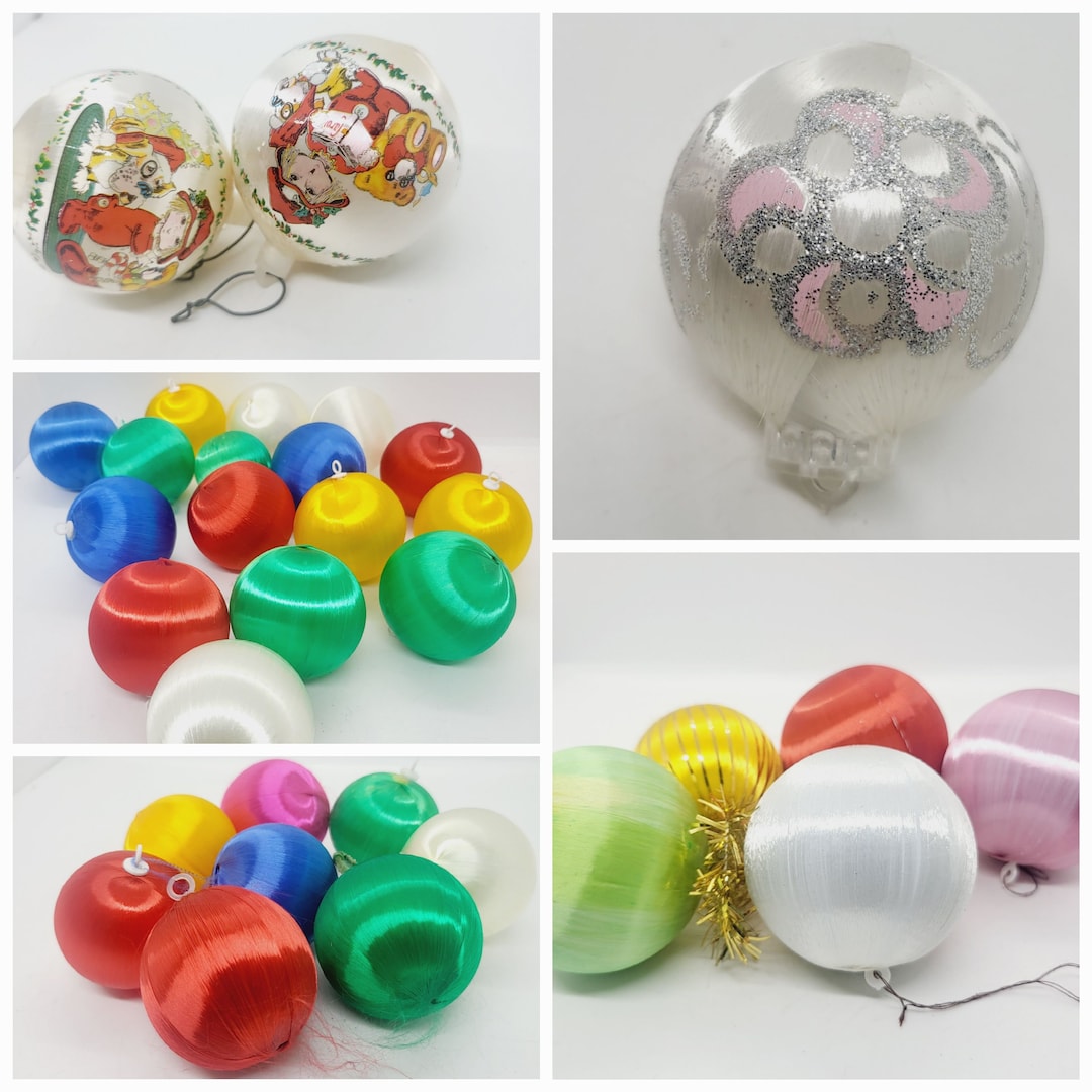 Silk Satin Thread Baubles Christmas Ornaments, Patterned or Plain ...