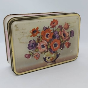 Vintage Sweet Tin, Needler's Glacé Fruit Drops Tin, Vintage Floral ...