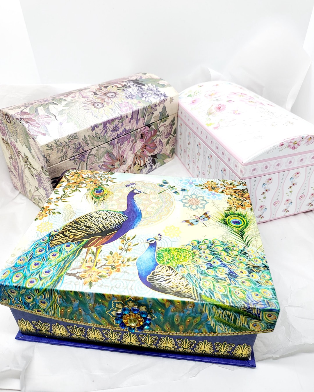 Vintage Floral Cardboard Treasure Box: Keepsake Jewelry Storage - Etsy
