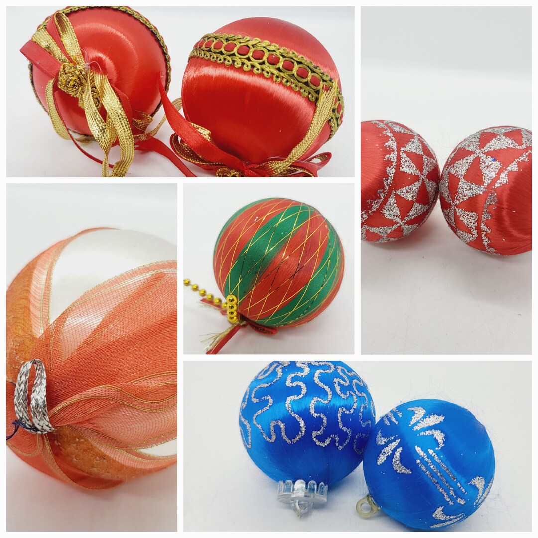 Satin, Silk Thread Baubles, Red & Gold, Blue, Silver, White or Multi ...