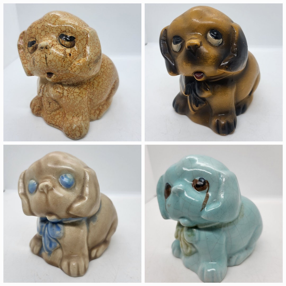 Bonzo Dog Figurine Sad Eyes Puppy Ornament Turquoise Blue - Etsy