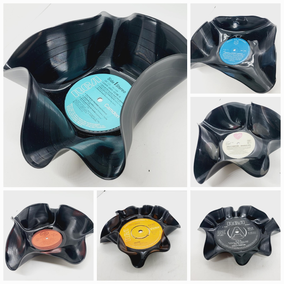 Up Cycled Record Bowl, Repurposed Album or Single Dish, Dolly Parton ...