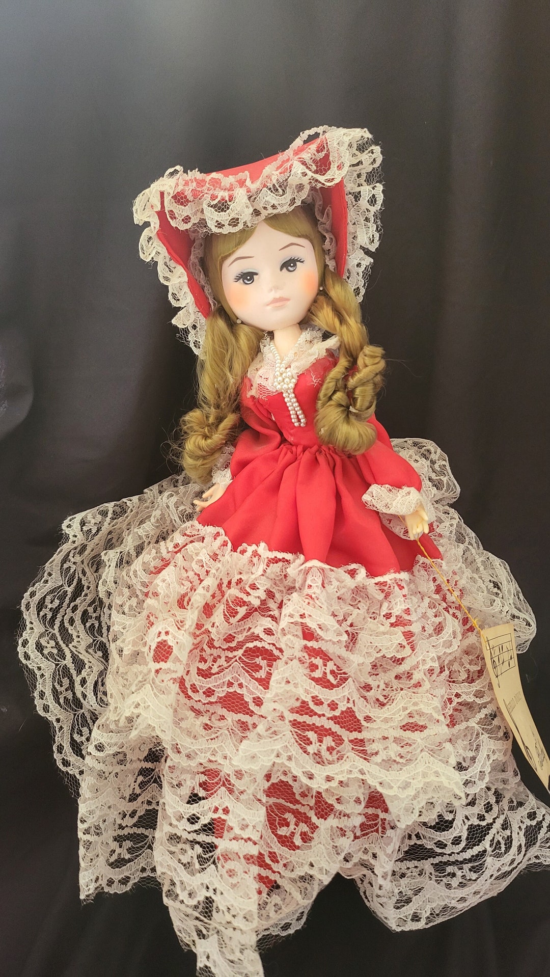 Musical Bradley Doll, Hello Dolly Tune Vintage Lady in Red Dress ...