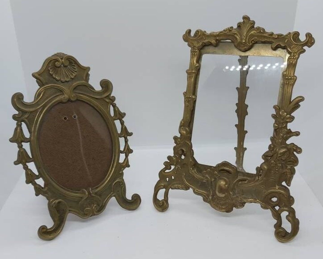 Victorian Style Brass Photo Frame, Oval or Rectangle, Free Standing ...