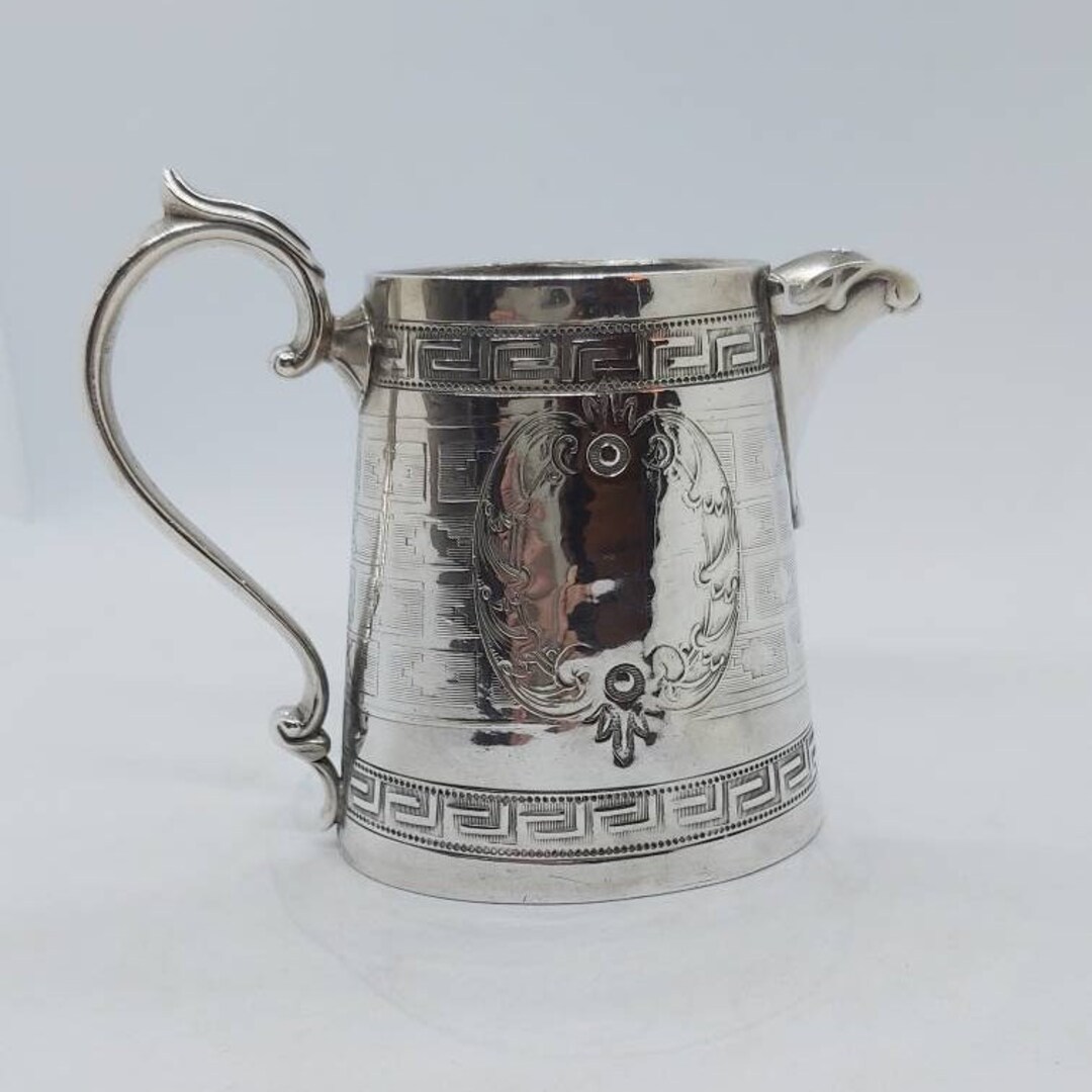 Vintage Silver Milk Jug, Creamer, Small Pitcher, Engraved Design With ...