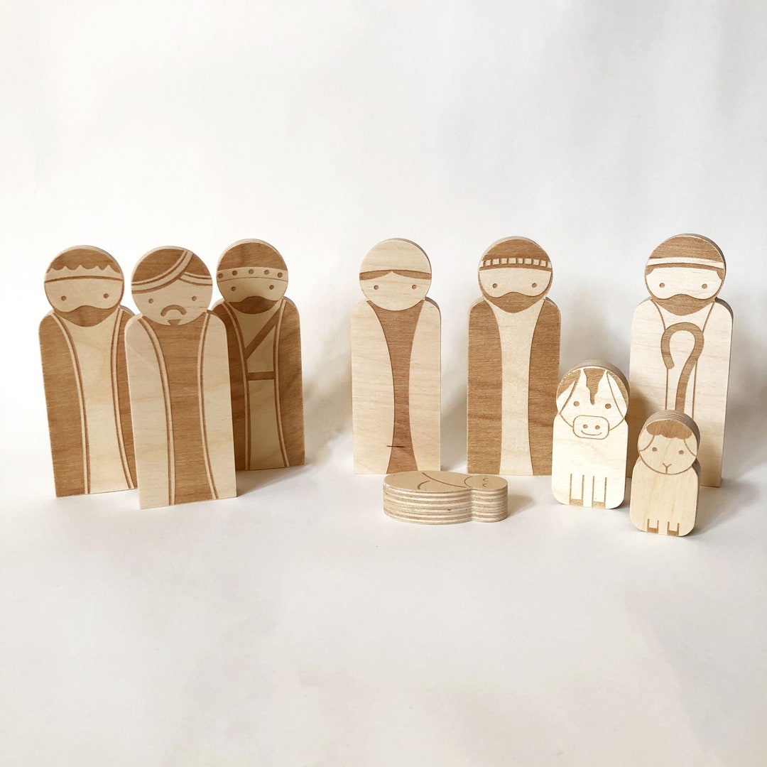Kids Nativity Set, Wooden Nativity Set, Nativity Scene, Nativity Set ...