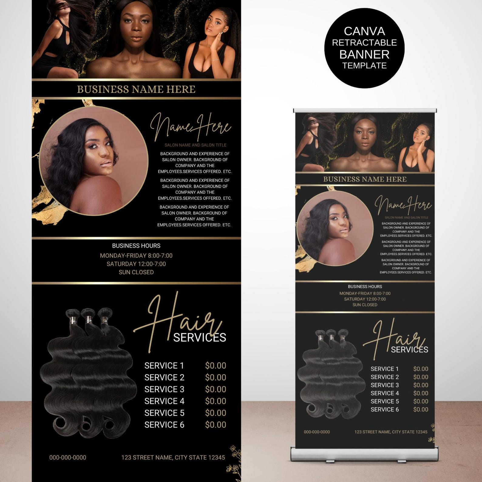 Retractable Salon Banner, Pop up Shop Retractable Banner, Posters for ...