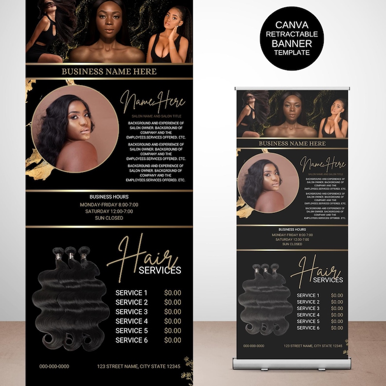 Retractable Salon Banner, Pop up Shop Retractable Banner, Posters for ...