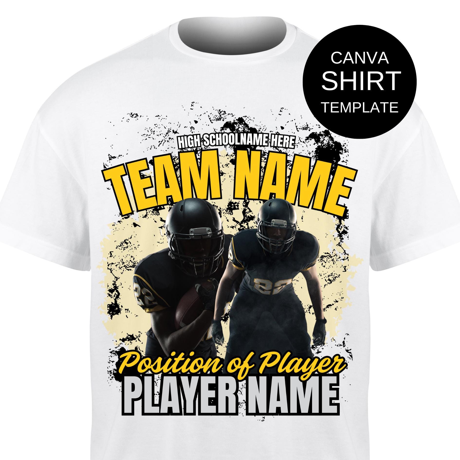 High School Football Shirt Template, Editable Canva Football Design ...