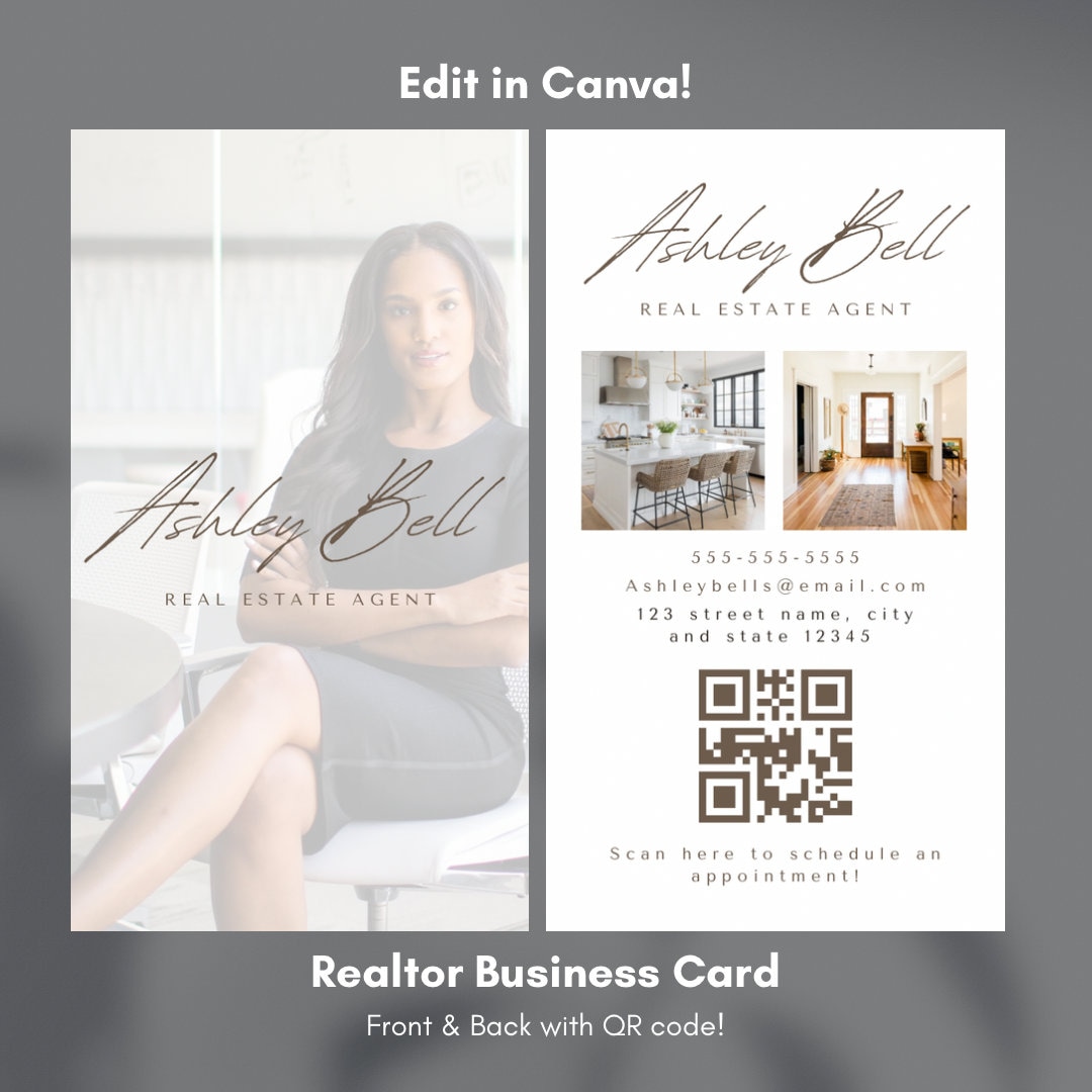 Real Estate Agent Business Card Designs Realtor Digital - Etsy