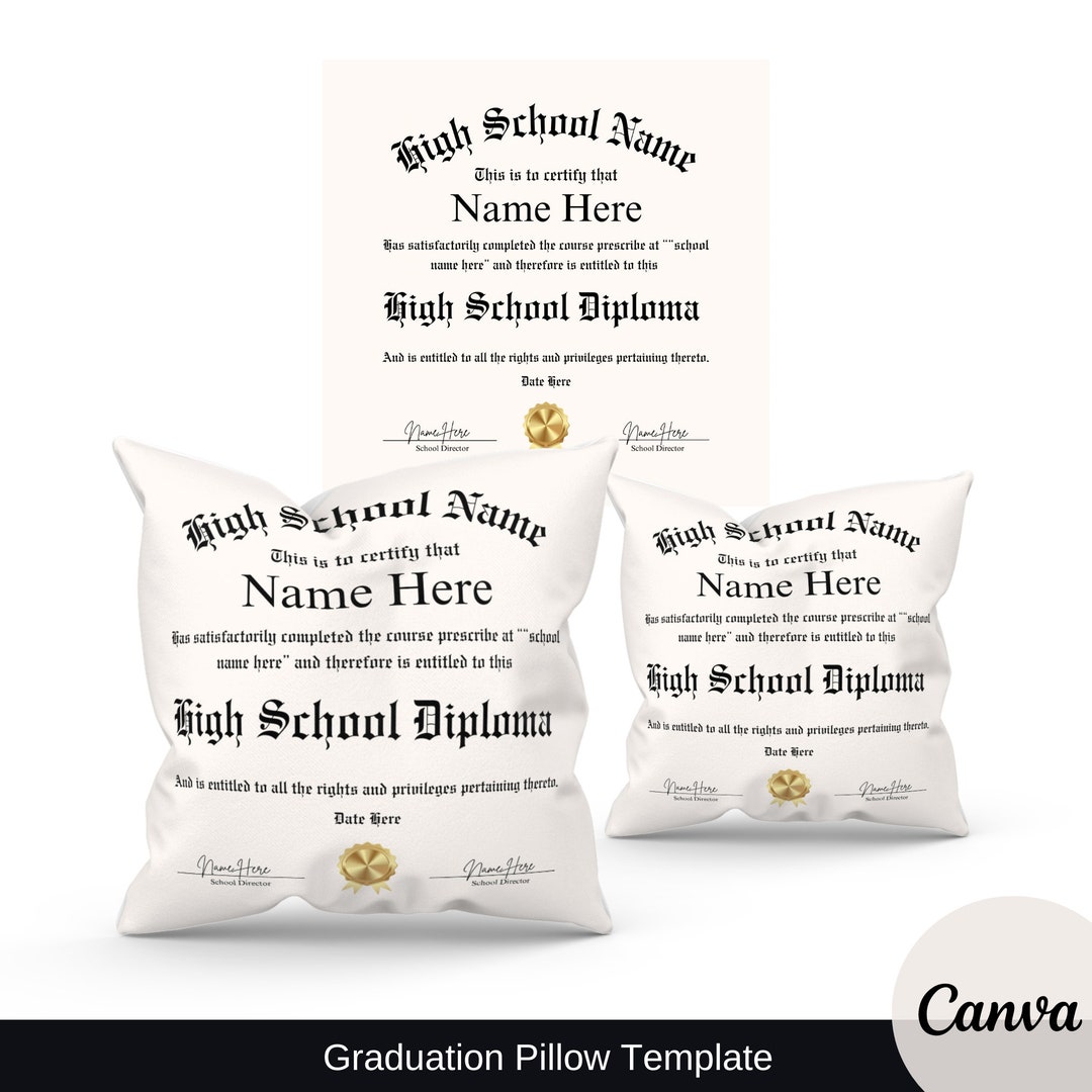 Graduate Certificate Pillow, Diploma Pillow, Custom Gifts for Graduates ...