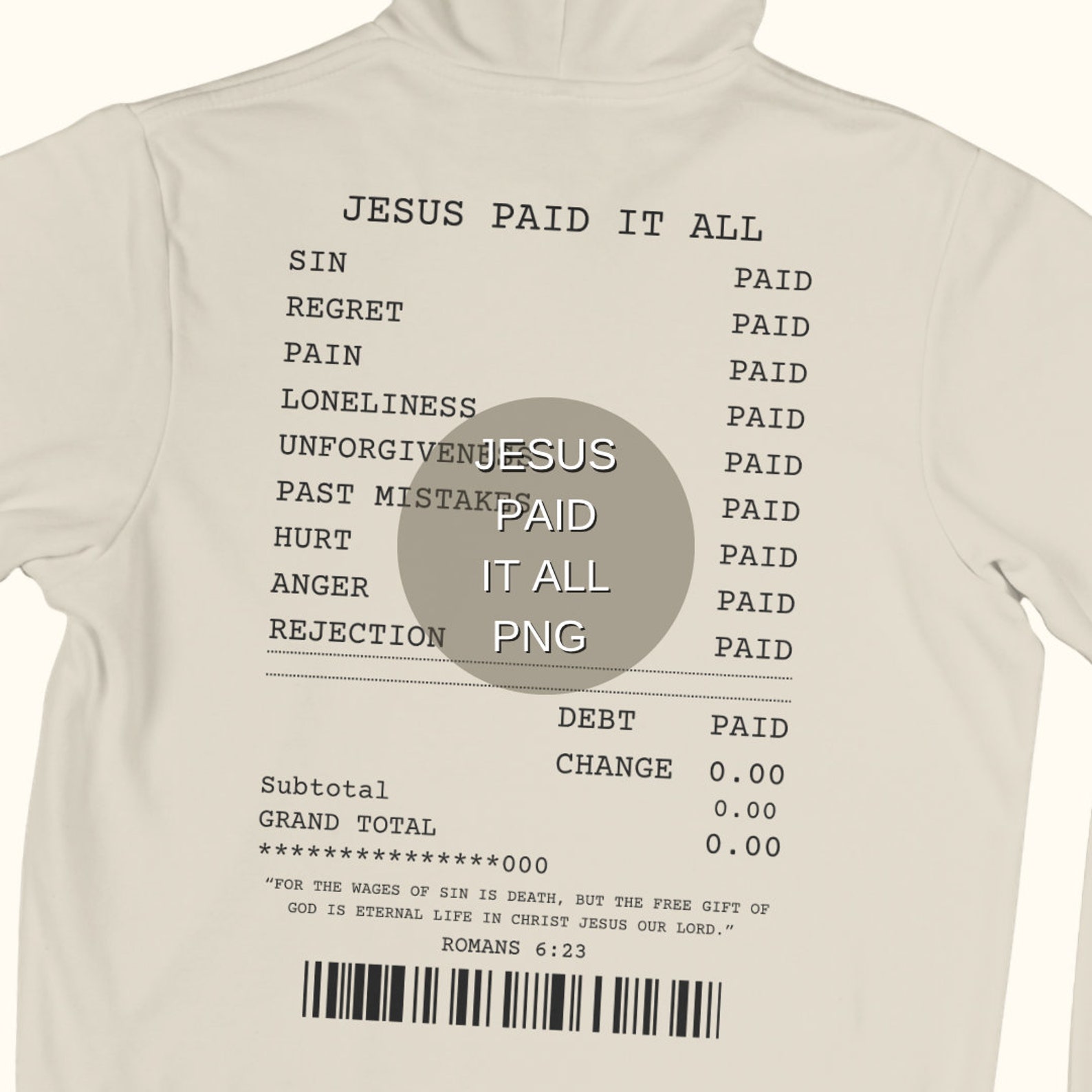 Jesus Paid It All Shirt Png, Jesus Paid for Our Sins Receipt Svg ...