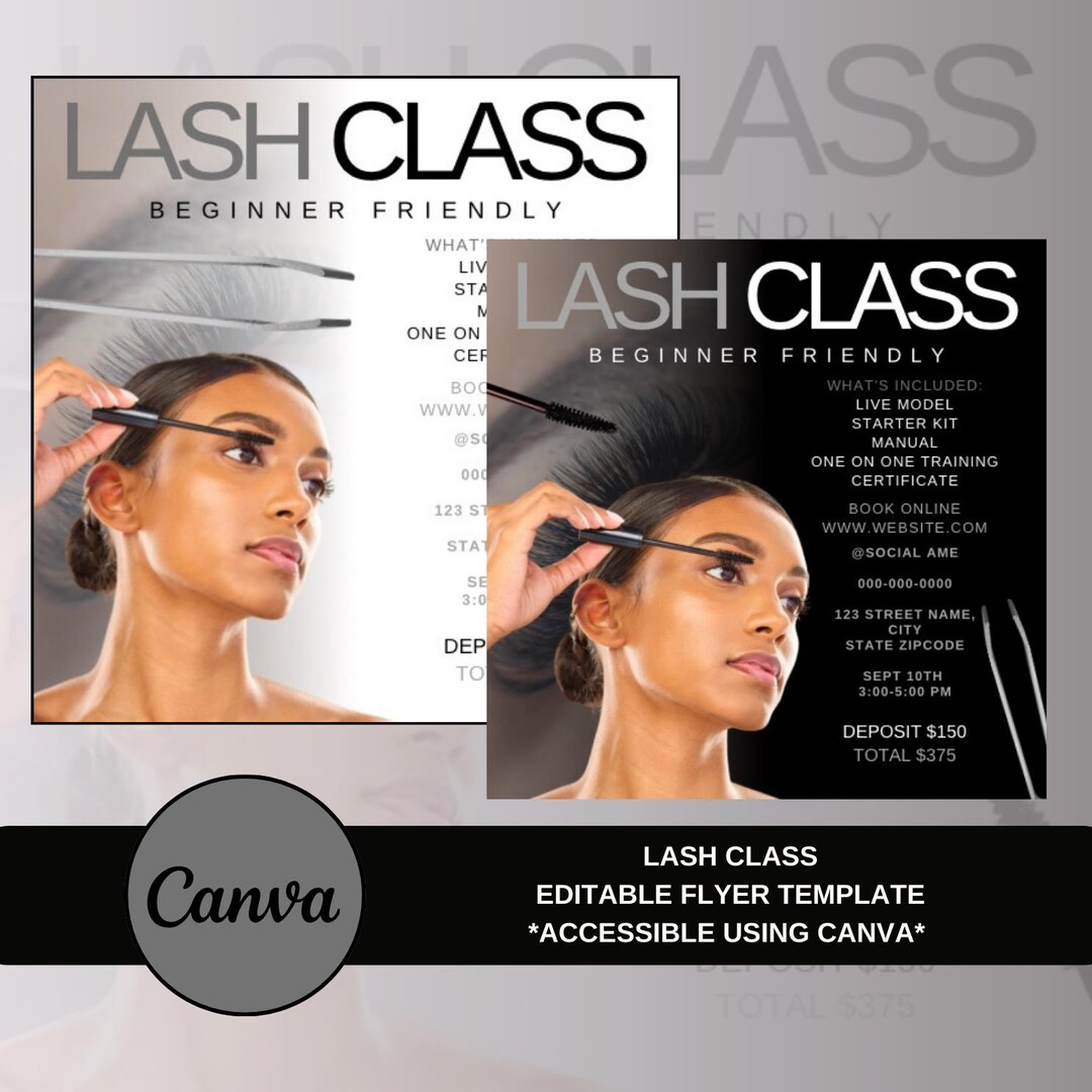 Editable Lash Extension Course Flyer, Master Class Flyer, Small ...