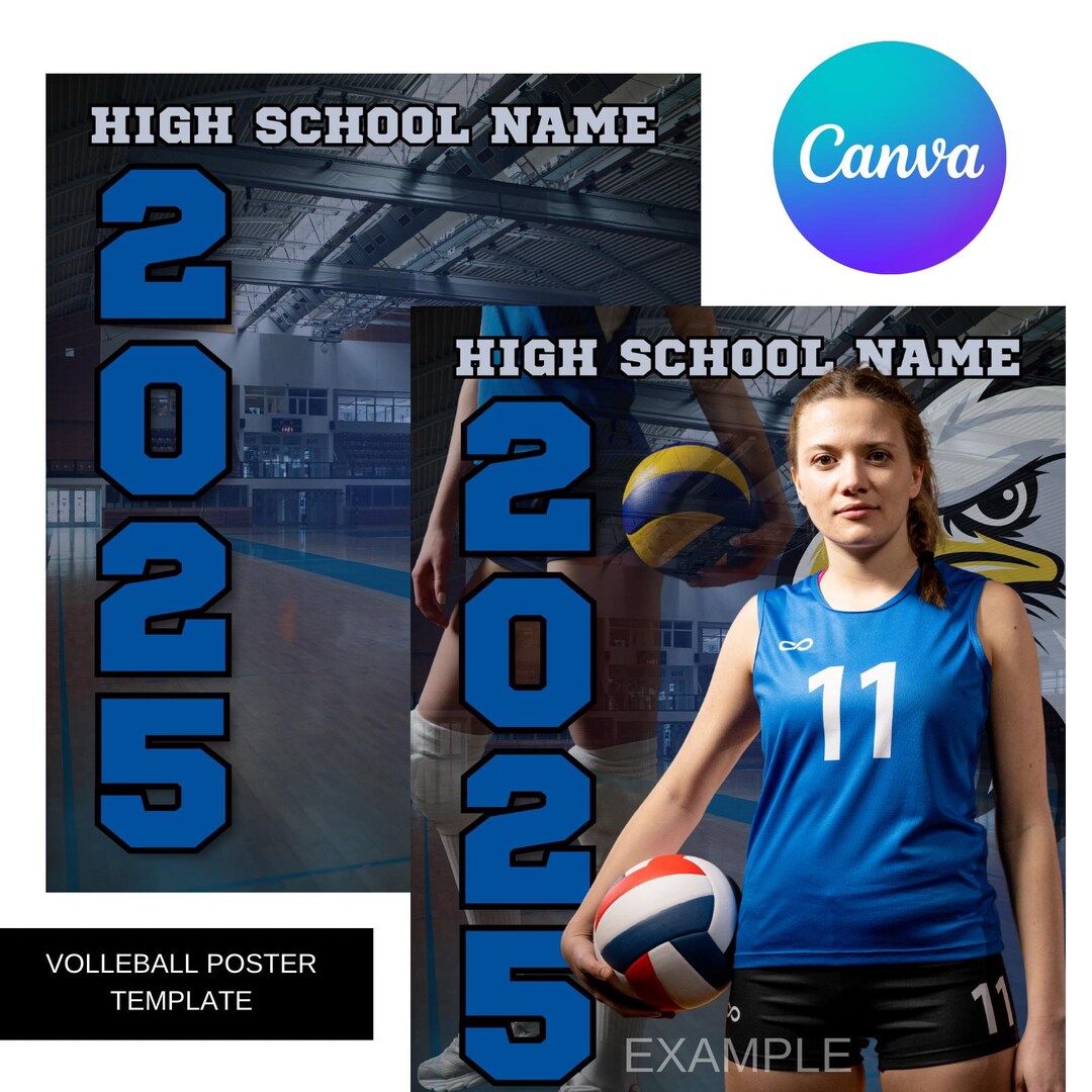 Volleyball Poster, Sports Team Poster Template, High School Sports ...