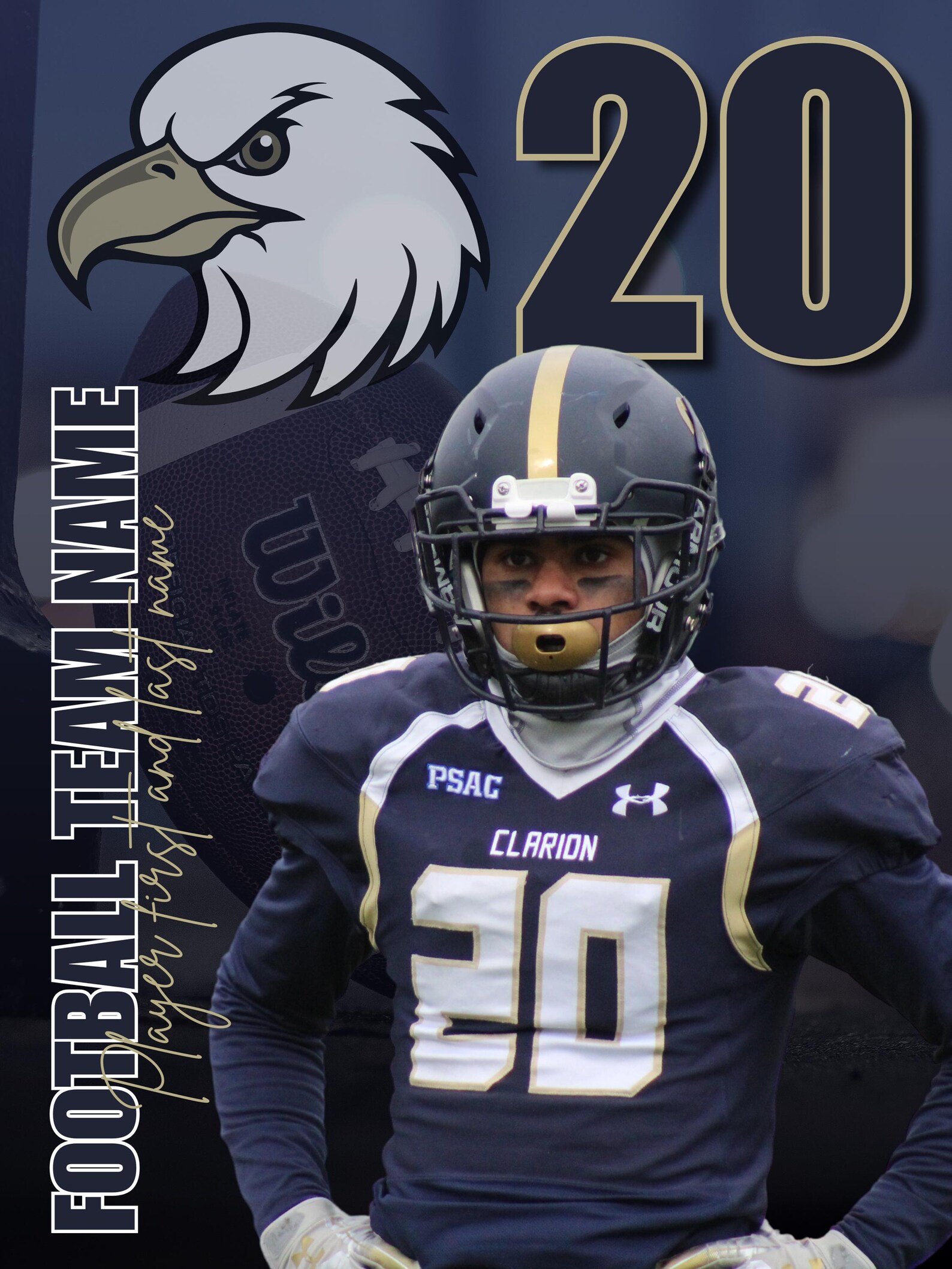 Football Poster Template, Editable Canva High School and College Sports ...