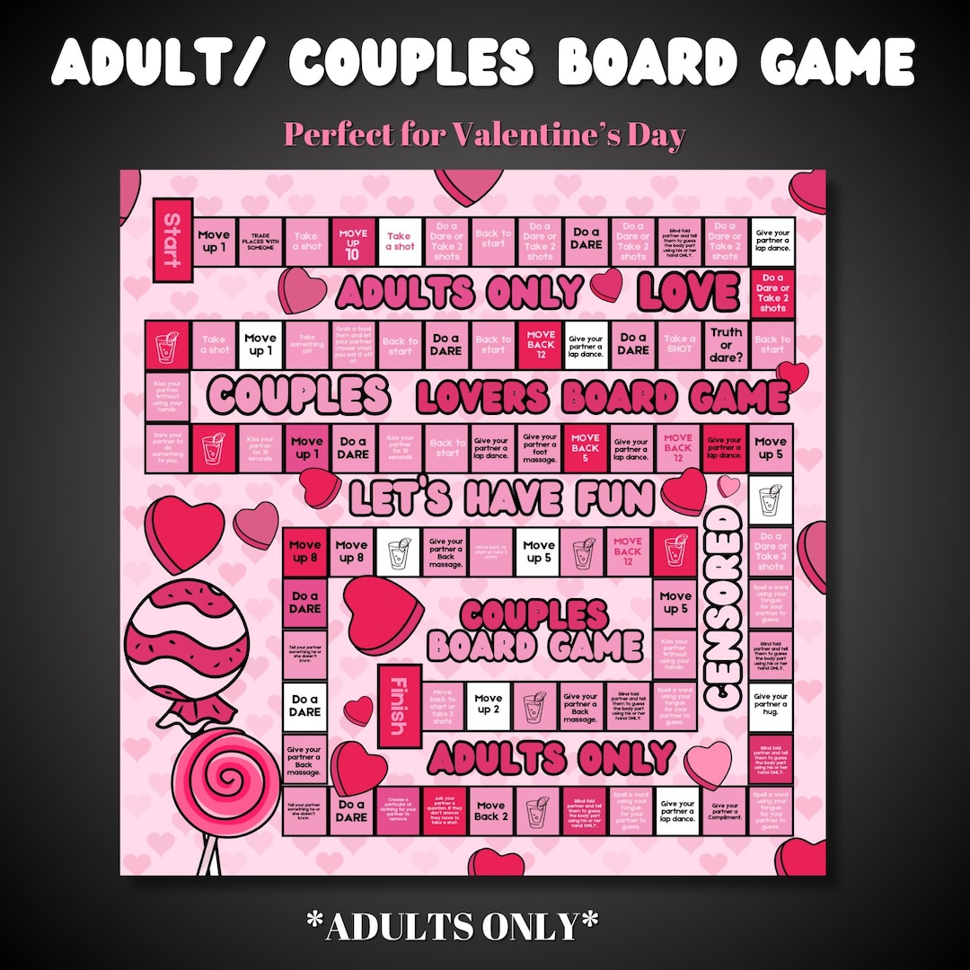 Couple Night Board Game, Canva Board Game Template, Editable Couples ...