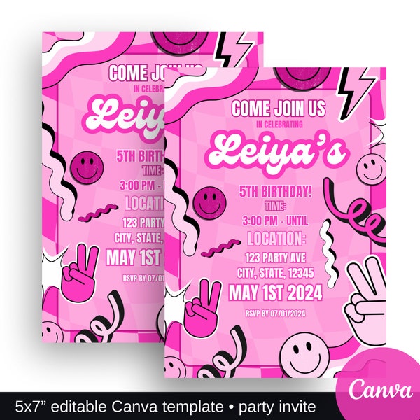 Preppy Girls Bday Invitation - Etsy